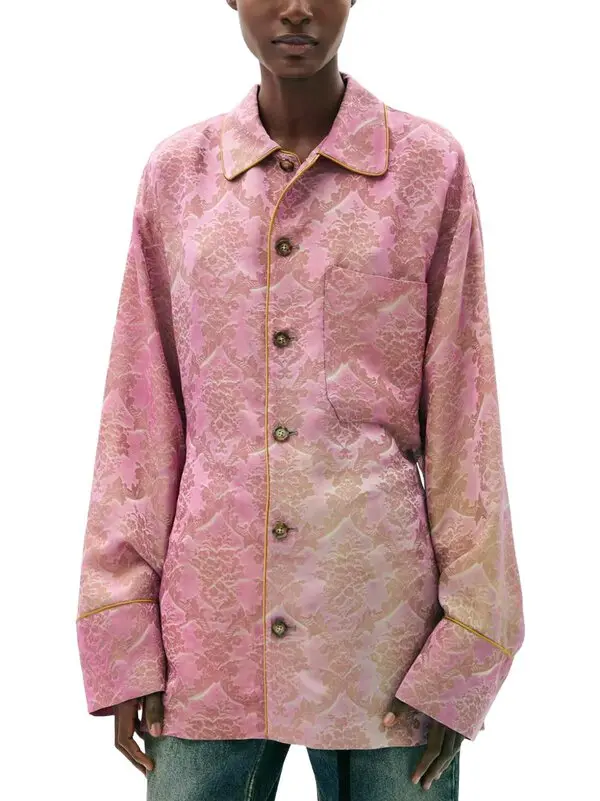 ANN DEMEULEMEESTER Coby Damask Jacquard Shirt - Pink