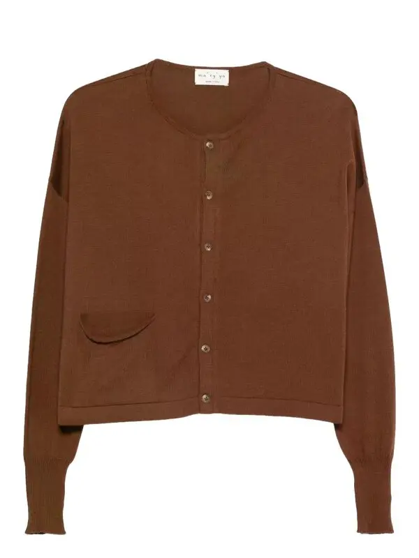 MA'RY'YA Buttoned Cardigan - Brown