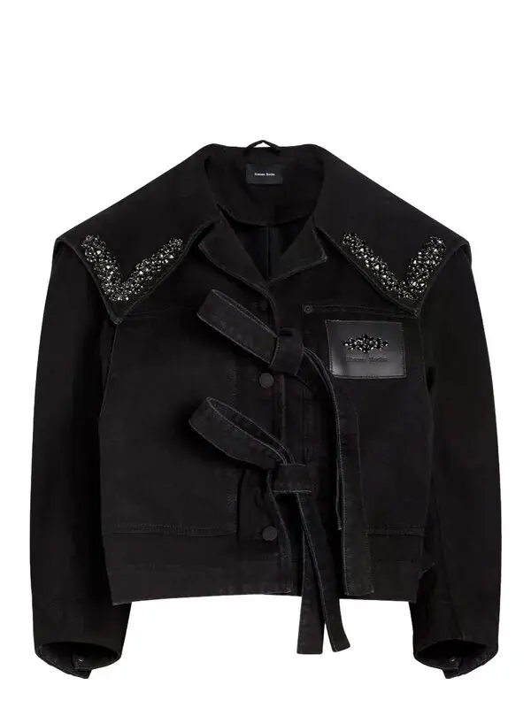 Simone Rocha Embellished Jacket With Tie Details - Black