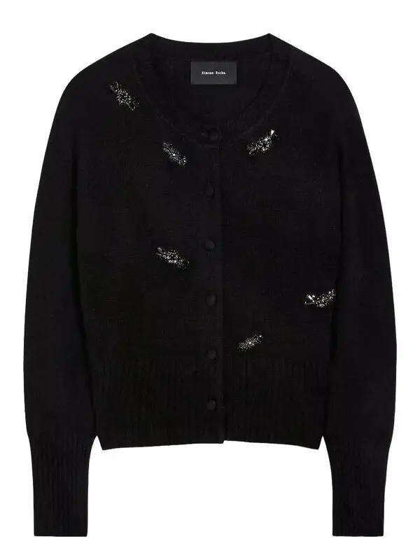 Simone Rocha Embellished Button-fastening Cardigan - Black