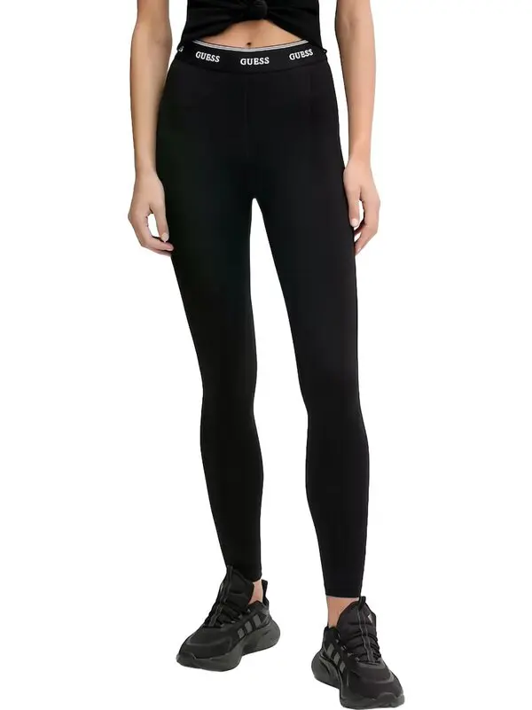 Guess Logo-waistband Leggings - Black
