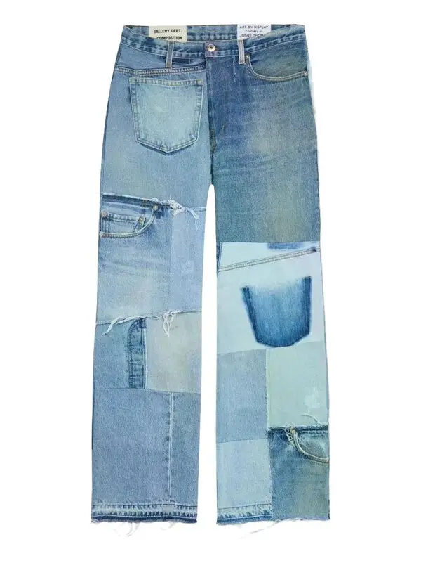GALLERY DEPT. Mixed Denim Straight-leg Jeans - Blue