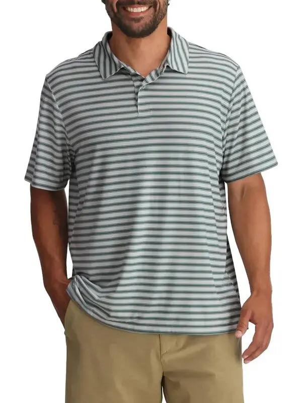 FREE FLY Elevate Polo - Smooth Sailing Stripe Grey