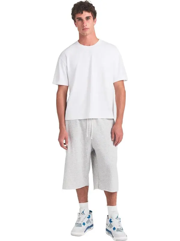 SKIMS Relaxed Cropped Crewneck | White | | Heavyweight Cotton - Chalk