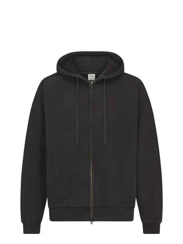SKIMS Heavyweight Fleece Zip-up Hoodie - Washed Onyx