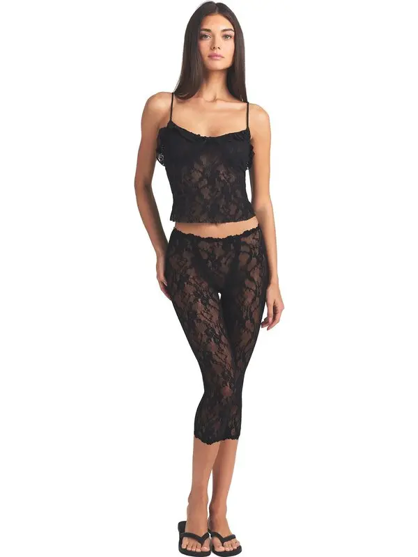 SKIMS Stretch Lace Cami Top - Soot