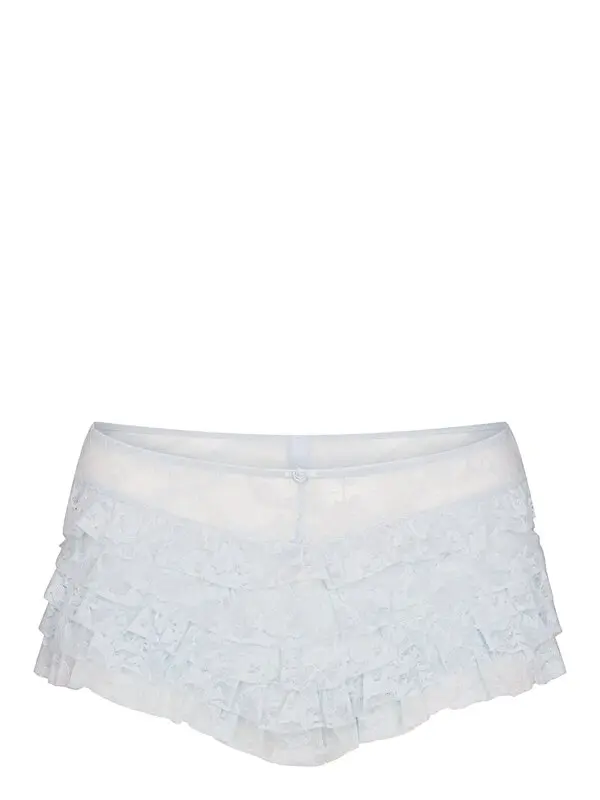 SKIMS Ruffle Stretch Lace Short - Powder Blue