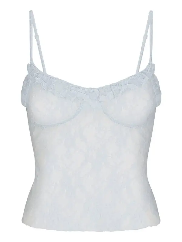 SKIMS Stretch Lace Cami Top - Powder Blue