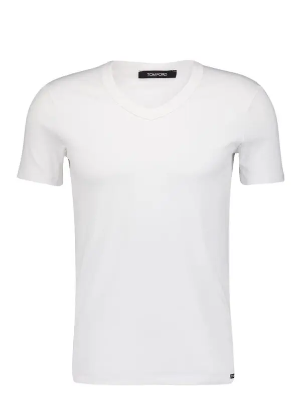 TOM FORD Cotton V-neck T-shirt - White