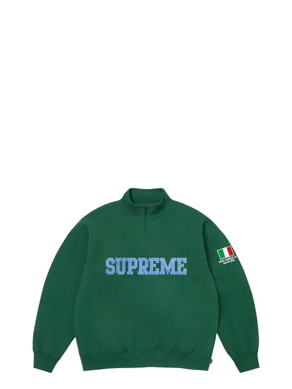 Supreme Flag-detail Half-zip Sweatshirt - Green