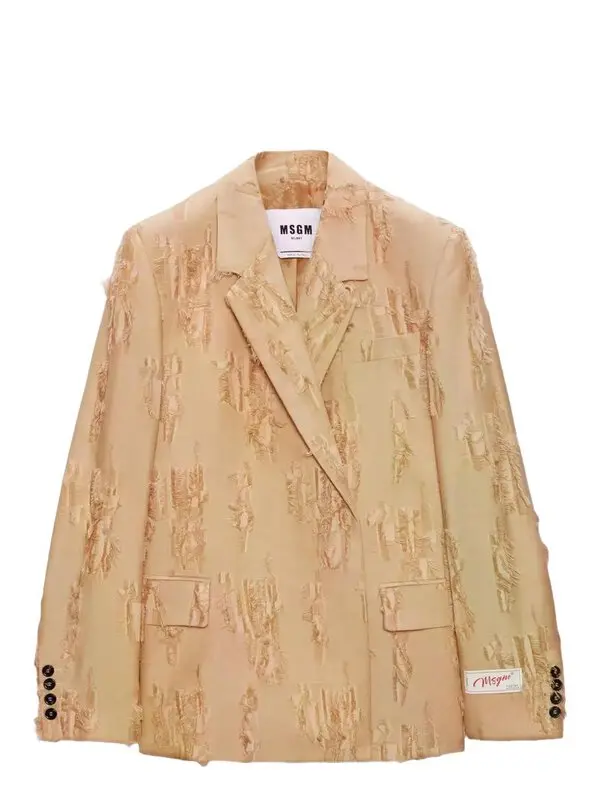MSGM Ruffled Raw-cut Blazer - Neutrals
