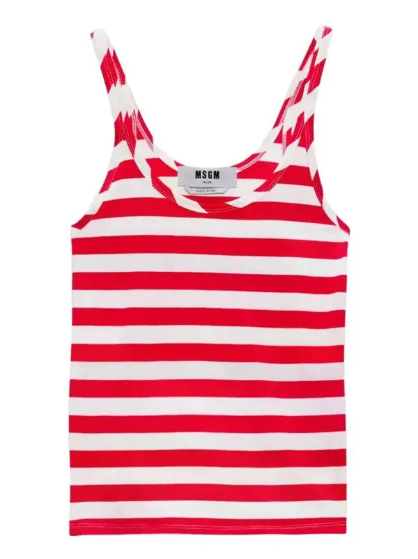 MSGM Striped Tank Top - Red