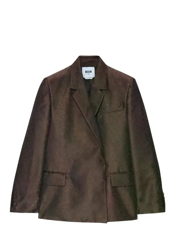 MSGM Notched-lapel Double-breasted Blazer - Brown
