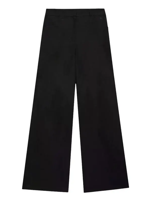 MSGM Logo-print Wide-leg Trousers - Black