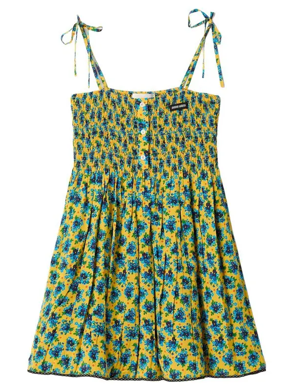 Miu Miu Crêpe De Chine Mini-dress - Multicolored
