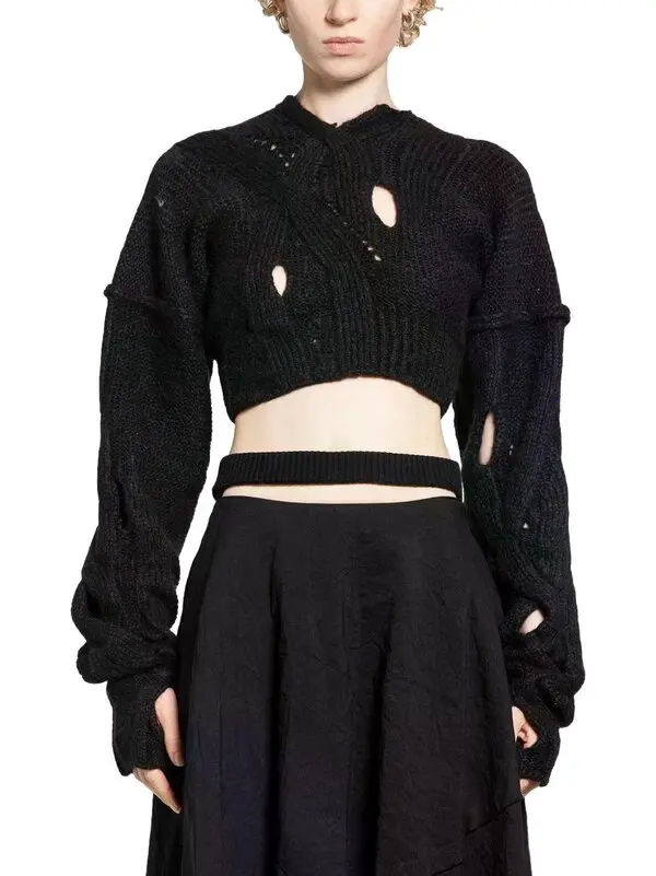 HALOS Knitted Crop Top - Black