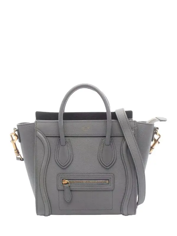 Celine 2010-2026 Nano Leather Luggage Satchel - Grey