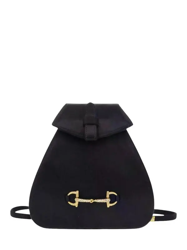 Gucci 1990-2000 Mini Satin Crystal Horsebit Backpack - Black