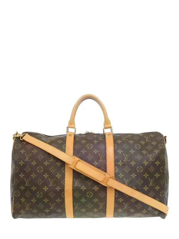 LOUIS VUITTON 2005 Monogram Keepall Bandouliere 50 Travel Bag - Brown