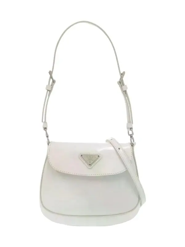 Prada Mini Brushed Leather Cleo Bag - White