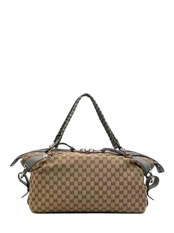 Gucci Medium Gg Canvas Bamboo Bar Tote Bag - Neutrals