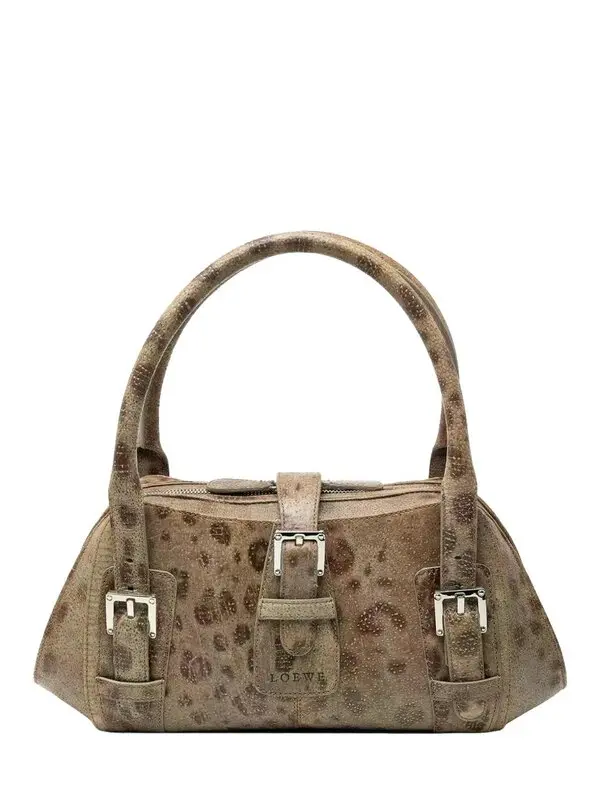 Loewe 2003 Leopard Printed Leather Senda Handbag - Neutrals