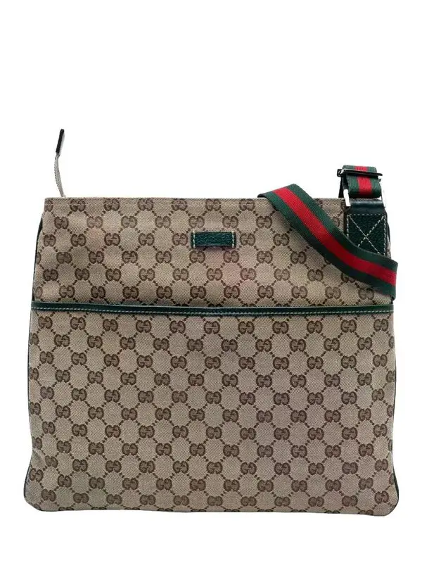 Gucci Gg Canvas Web Crossbody Bag - Green