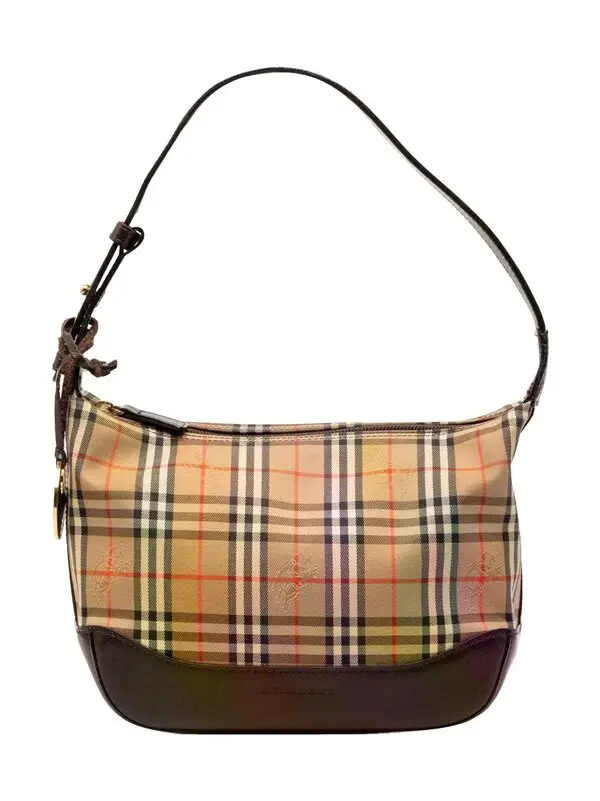 Burberry Haymarket Check Canvas Shoulder Bag - Neutrals