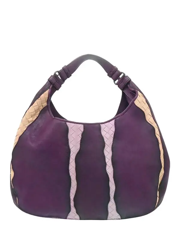 Bottega Veneta 2010-2025 Intrecciato Trimmed Nappa Campana Hobo Bag - Purple