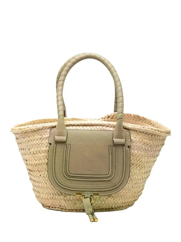 Chloé Medium Raffia Marcie Basket Tote Bag - Neutrals