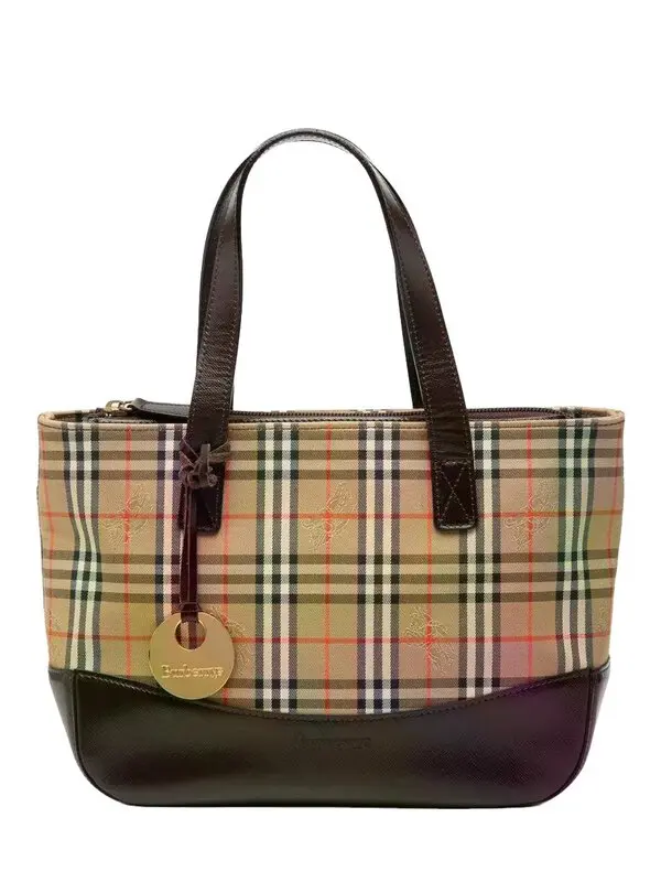 Burberry Haymarket Check Canvas Tote Bag - Neutrals