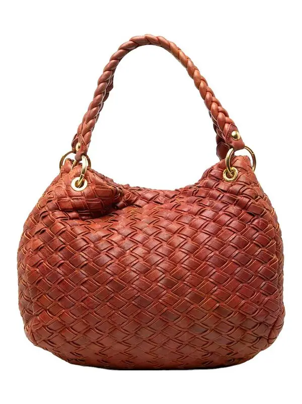Miu Miu Woven Leather Handbag - Red