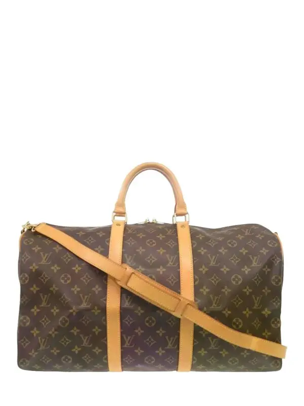 LOUIS VUITTON 1997 Monogram Keepall Bandouliere 50 Travel Bag - Brown
