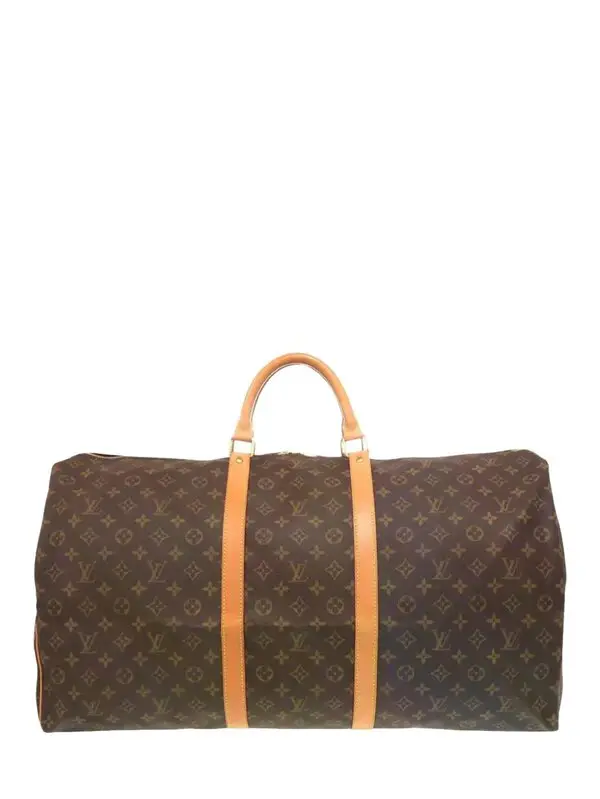 LOUIS VUITTON 2001 Monogram Keepall 60 Travel Bag - Brown