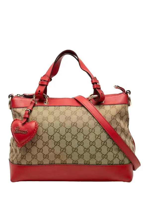 Gucci Gg Canvas Valentine Satchel - Neutrals