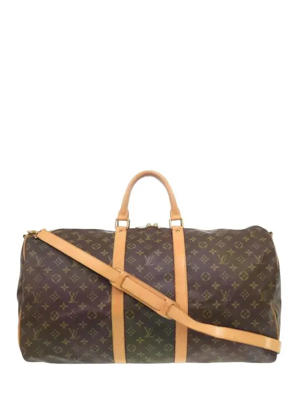 LOUIS VUITTON 2001 Monogram Keepall Bandouliere 55 Travel Bag - Brown