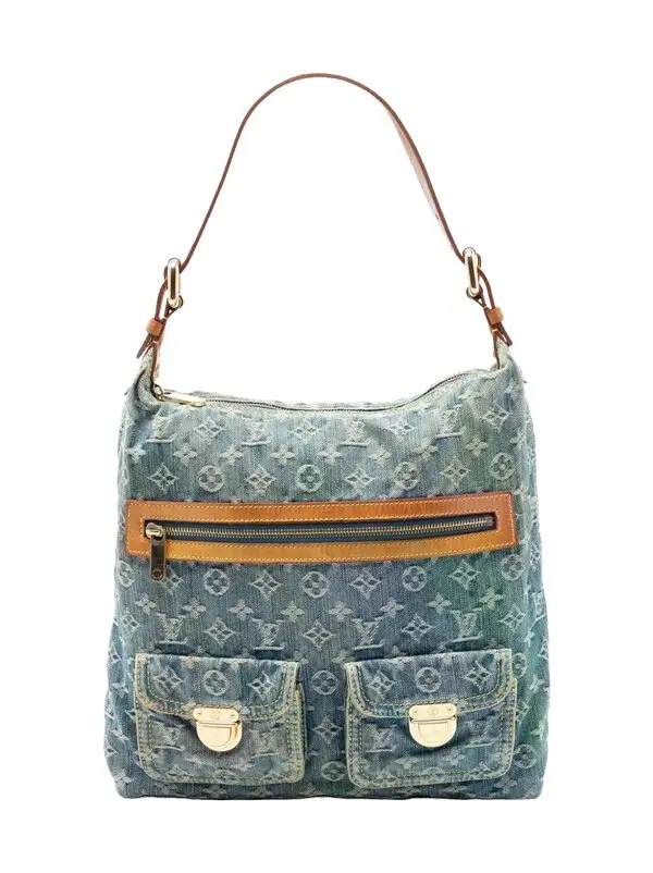 LOUIS VUITTON 2008 Monogram Denim Baggy Gm Shoulder Bag - Blue