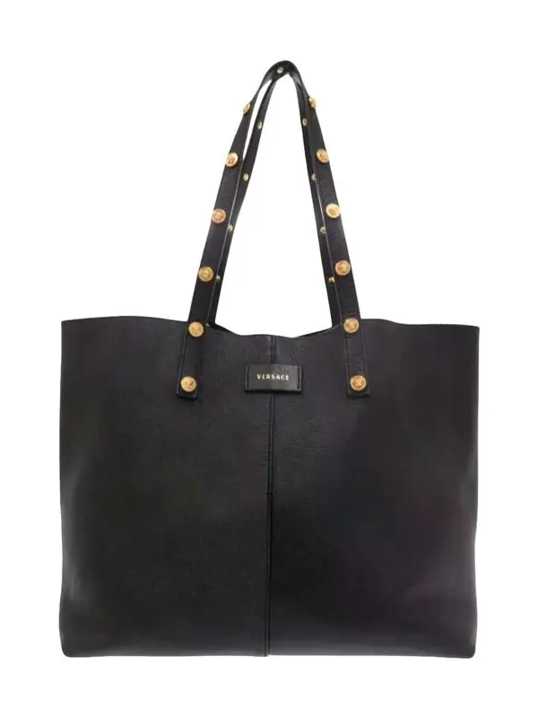 Versace Studded Leather La Medusa Tote Bag - Black