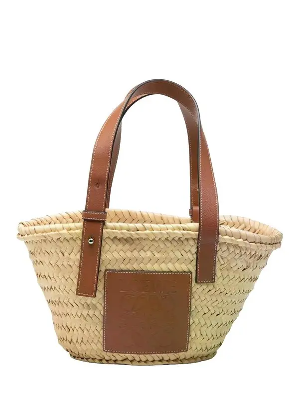 Loewe Small Raffia Anagram Basket Tote Bag - Neutrals