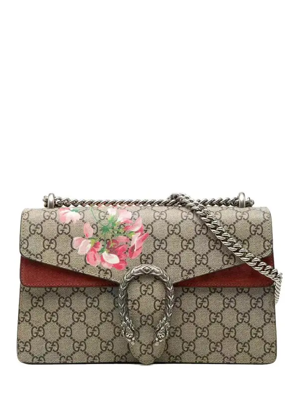 Gucci Gg Supreme Blooms Dionysus Shoulder Bag - Neutrals
