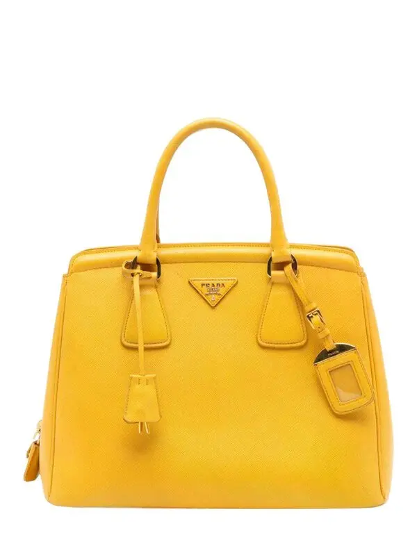 Prada Saffiano Lux Parabole Tote Bag - Yellow