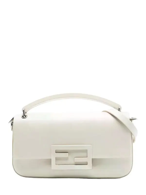 Fendi 2010-2026 Calfskin Baguette Phone Pouch Satchel - White