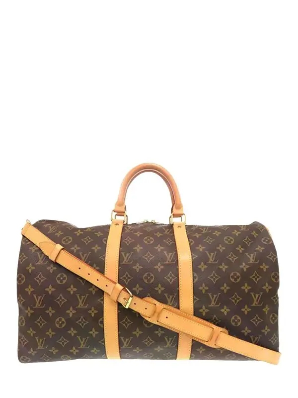 LOUIS VUITTON 1996 Monogram Keepall Bandouliere 50 Travel Bag - Brown