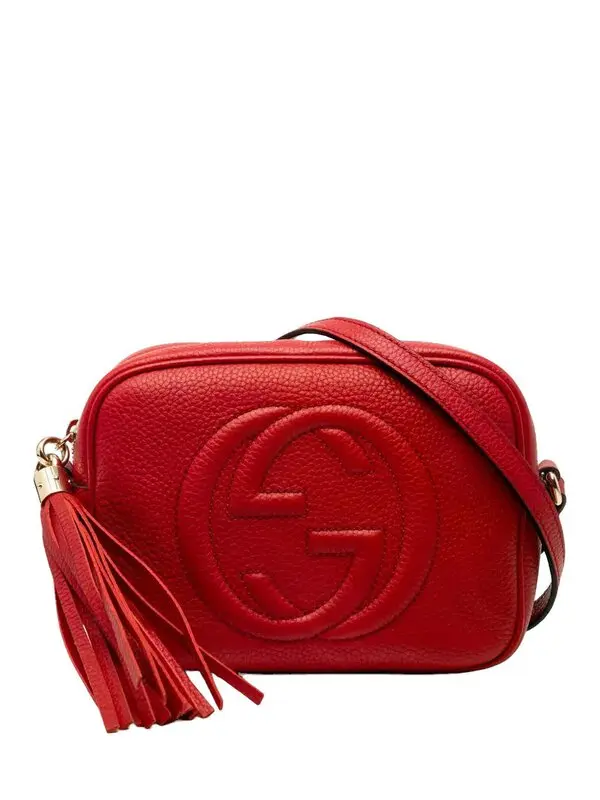 Gucci Leather Soho Disco Crossbody Bag - Red