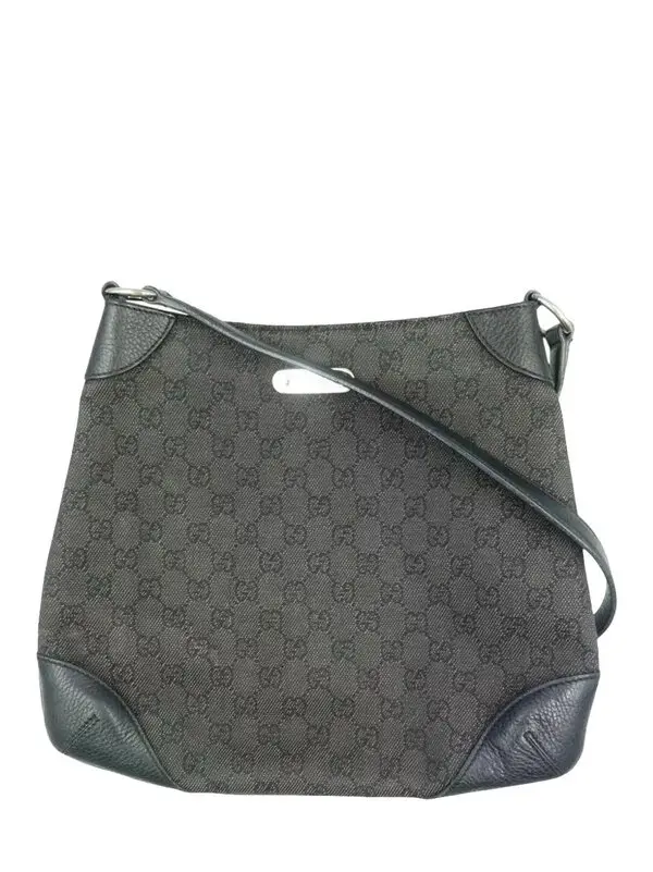 Gucci Gg Denim Shoulder Bag - Black