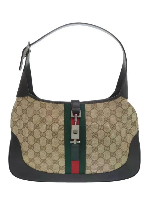 Gucci 1998-2008 Gg Canvas Web Jackie Shoulder Bag - Neutrals