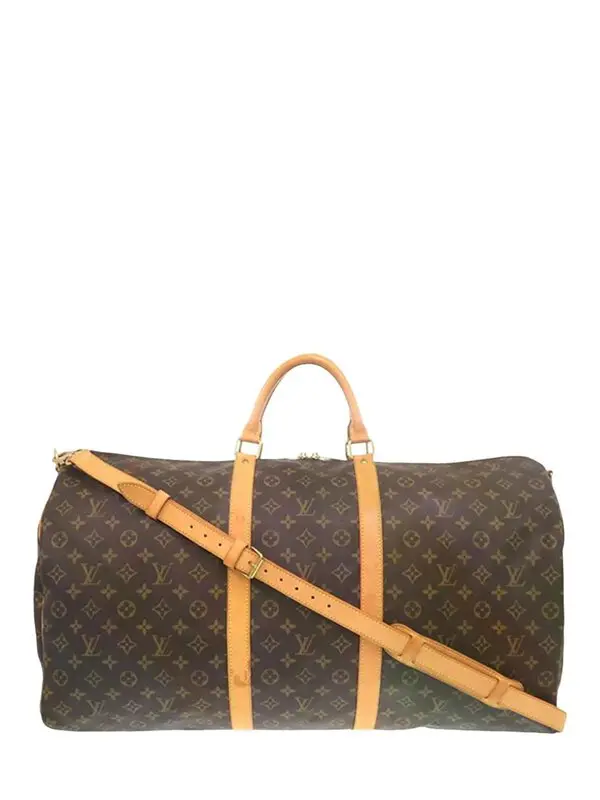 LOUIS VUITTON 2004 Monogram Keepall Bandouliere 60 Travel Bag - Brown
