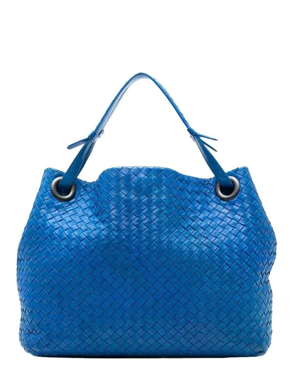 Bottega Veneta 2012-2025 Medium Nappa Intrecciato Garda Tote Bag - Blue