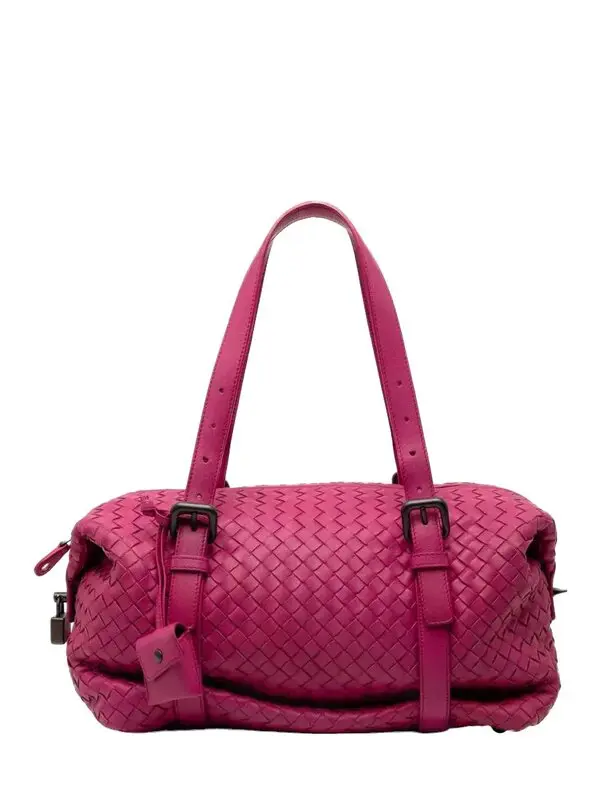 Bottega Veneta Nappa Intrecciato Montaigne Shoulder Bag - Pink