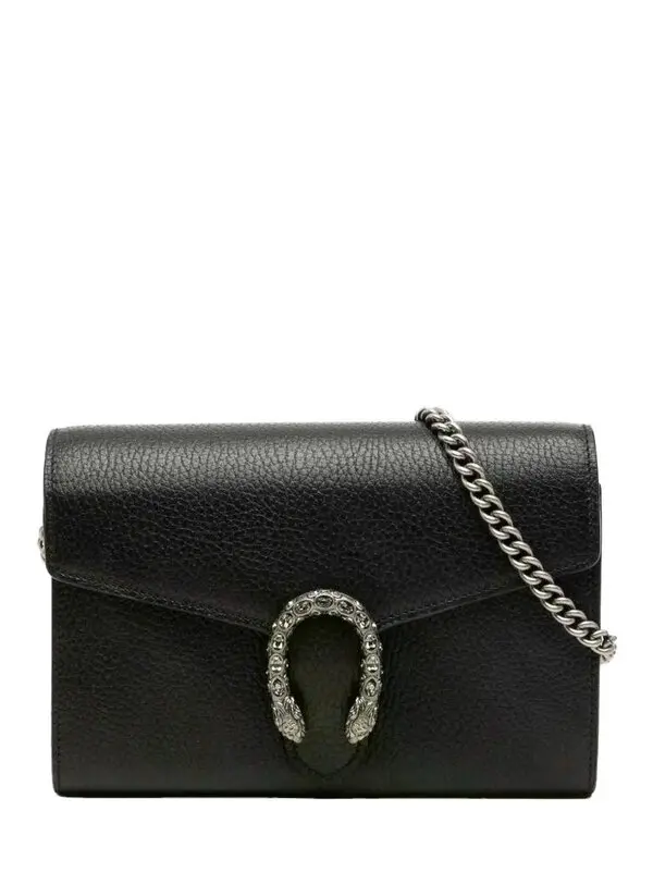 Gucci Leather Dionysus Wallet On Chain - Black